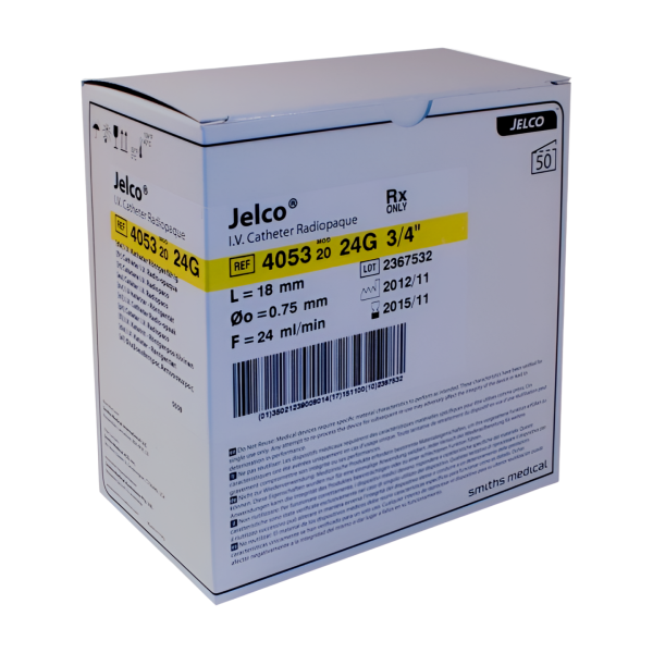 Jelco IV Catheter 24G - Radiopaque | CO Medical & Surgical